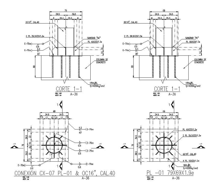 A Foundation And Beam Section Plan Autocad File Cadbull
