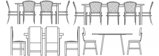 Multiple dining table elevation blocks cad drawing details dwg file ...