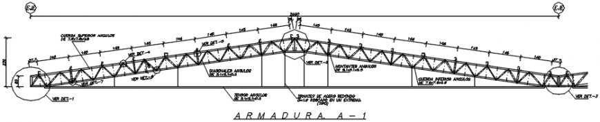 Steel truss joints and roof constructive structure cad drawing details ...
