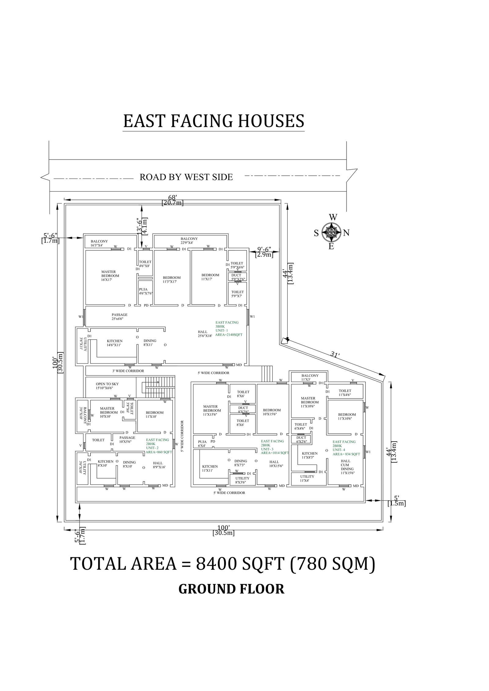 100'X100' wonderful 2 and 3bhk east facing Apartment House Plan As Per ... 100'X100' wonderful 2 and 3bhk east facing Apartment House Plan As Per ...