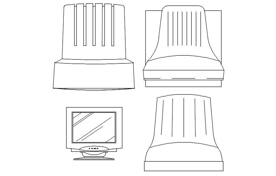 2d Block Of Cpu In Autocad Drawing Dwg File Cad File Cadbull