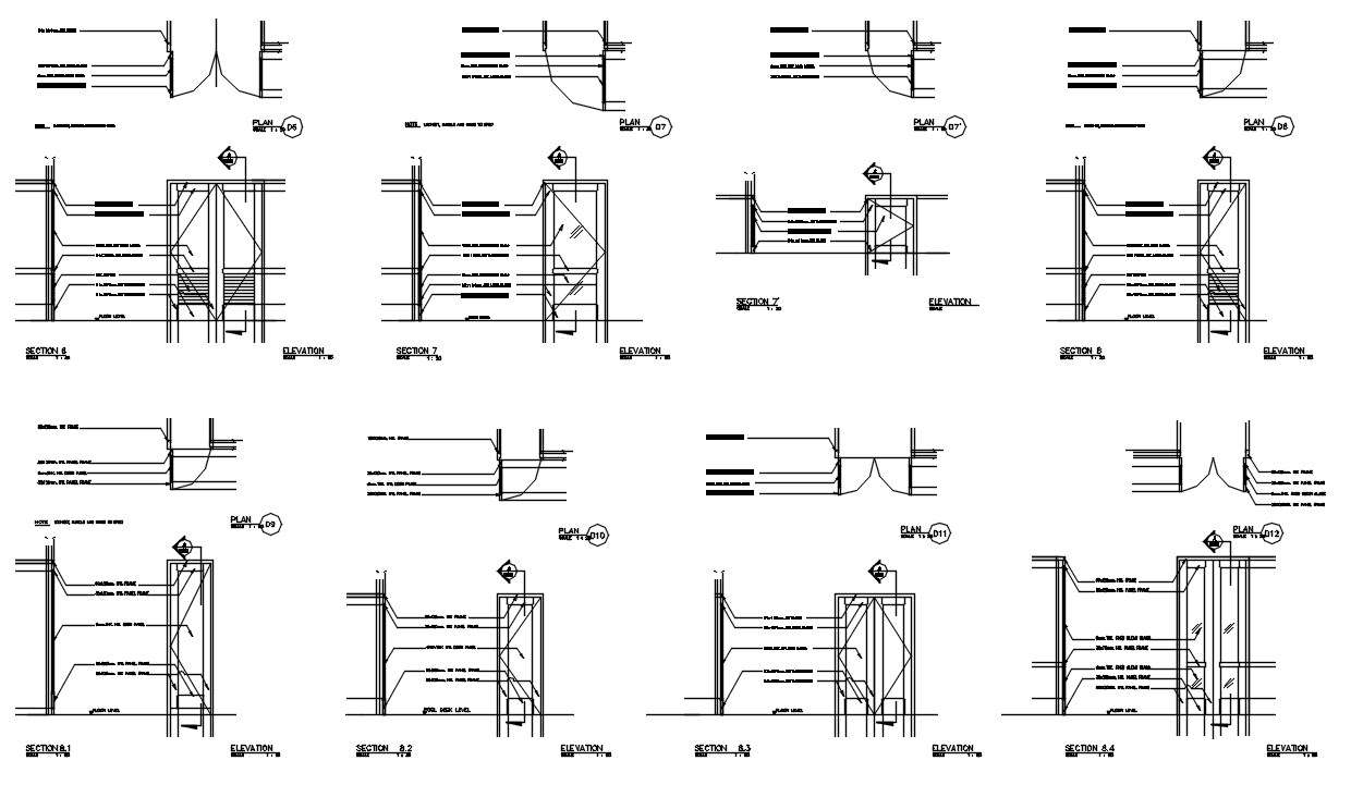 2d Design Of Elevation And Section Of The Door In Autocad Cad File Dwg File Cadbull