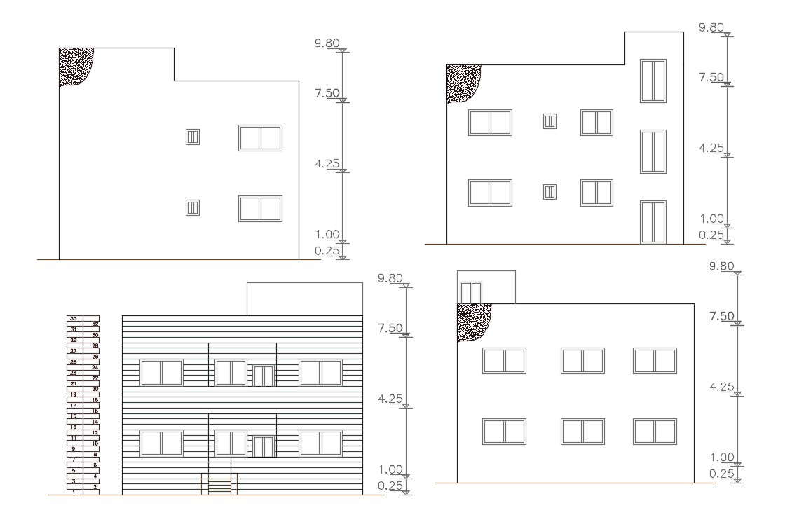 2 Storey AutoCAD House Building Elevation Design - Cadbull 2 Storey AutoCAD House Building Elevation Design - Cadbull