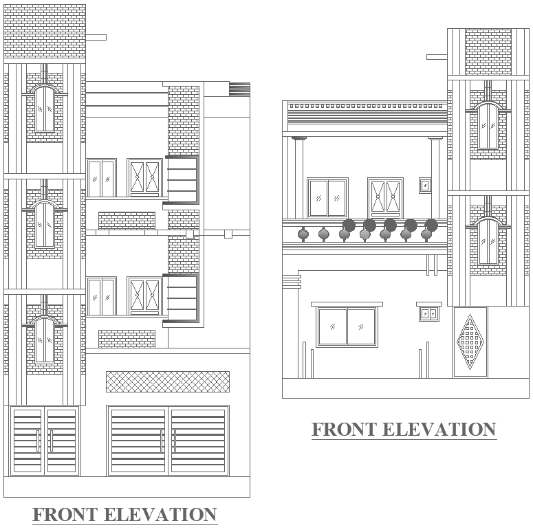 2 storey house front and back elevation with detail of main gate window ... 2 storey house front and back elevation with detail of main gate window ...