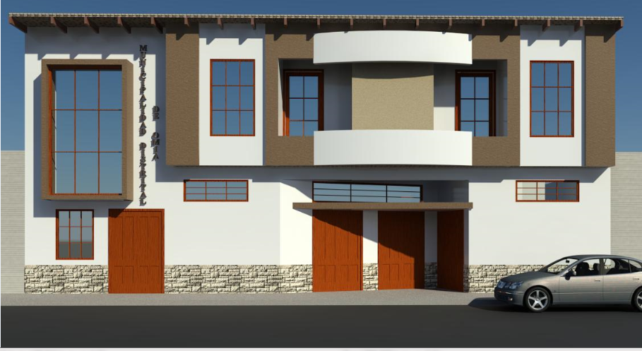 3d main elevation view details of municipality office dwg file - Cadbull 3d main elevation view details of municipality office dwg file - Cadbull