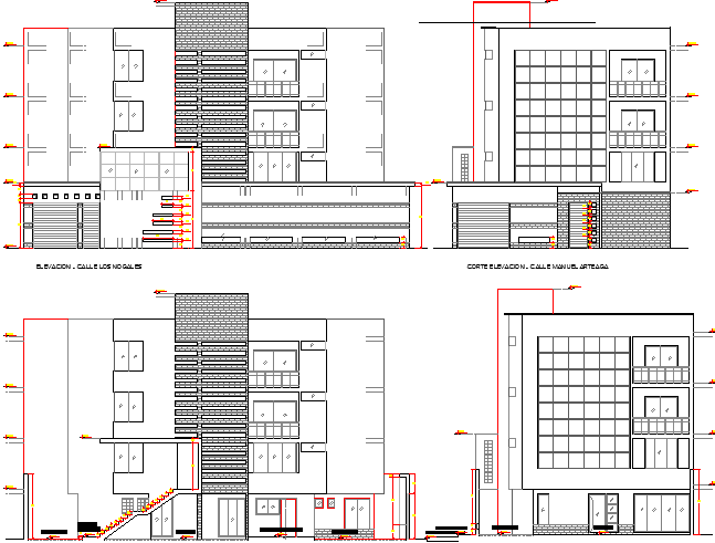 All sided elevation details of multi-flooring housing apartment dwg ... All sided elevation details of multi-flooring housing apartment dwg ...