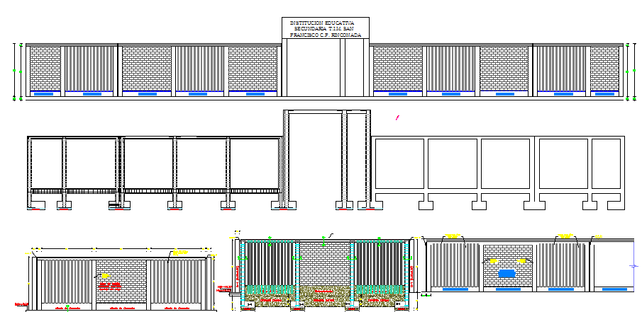 All sided elevation of multi-flooring school dwg file - Cadbull All sided elevation of multi-flooring school dwg file - Cadbull