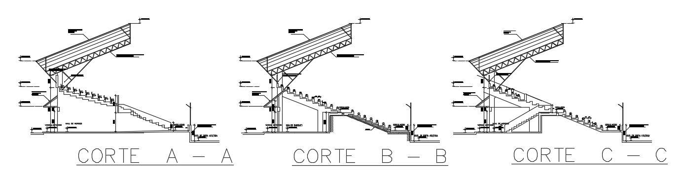 A Section View Of The 160x86m Basketball Stadium Building Is Given In