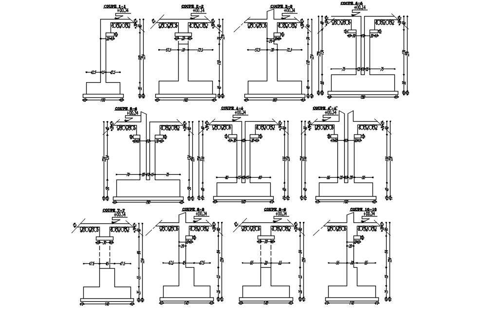 Autocad 2d Design Of Different Structures Section Design With Formwork Details Cad File Dwg