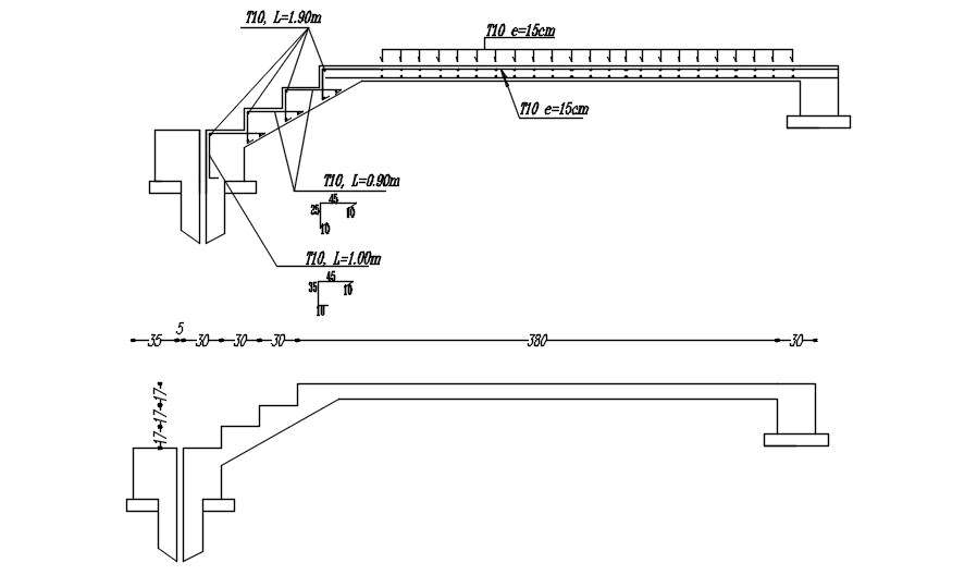 Autocad 2d Design Of Reinforcement And Formwork Details Of The