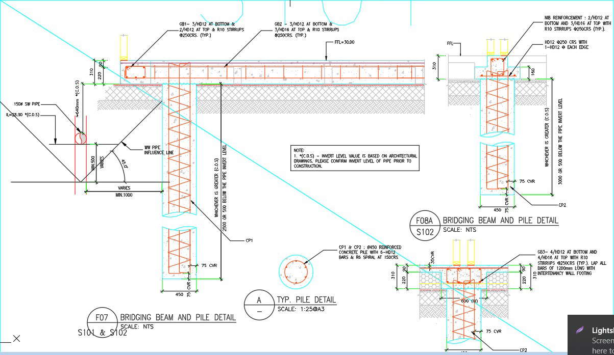 Different Structure Sections Design Are Given In Autocad 2d Drawing Cad