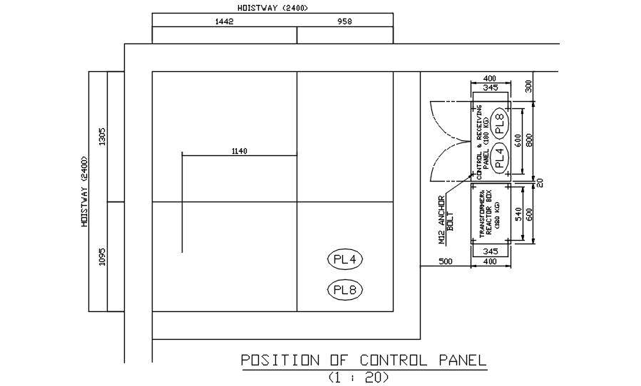 AutoCAD DWG 2D drawing file contains the Position of control panel ... AutoCAD DWG 2D drawing file contains the Position of control panel ...