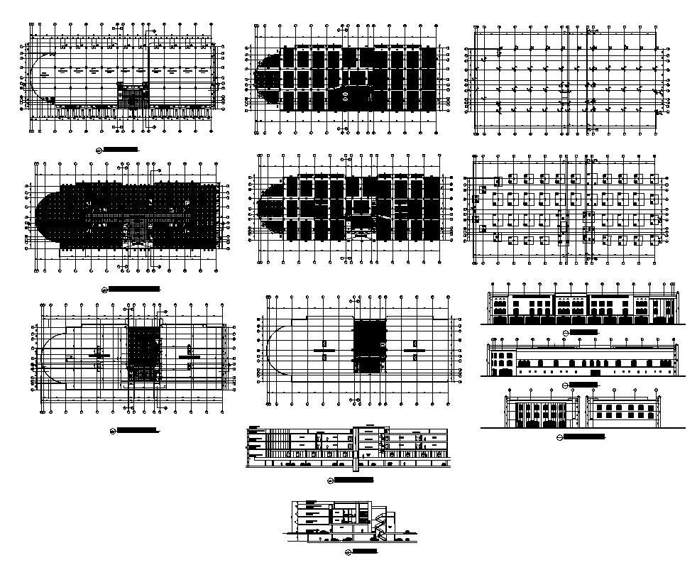 Building Plan Elevation And Sectional Detail Cad Structural Block Layout Autocad File Cadbull