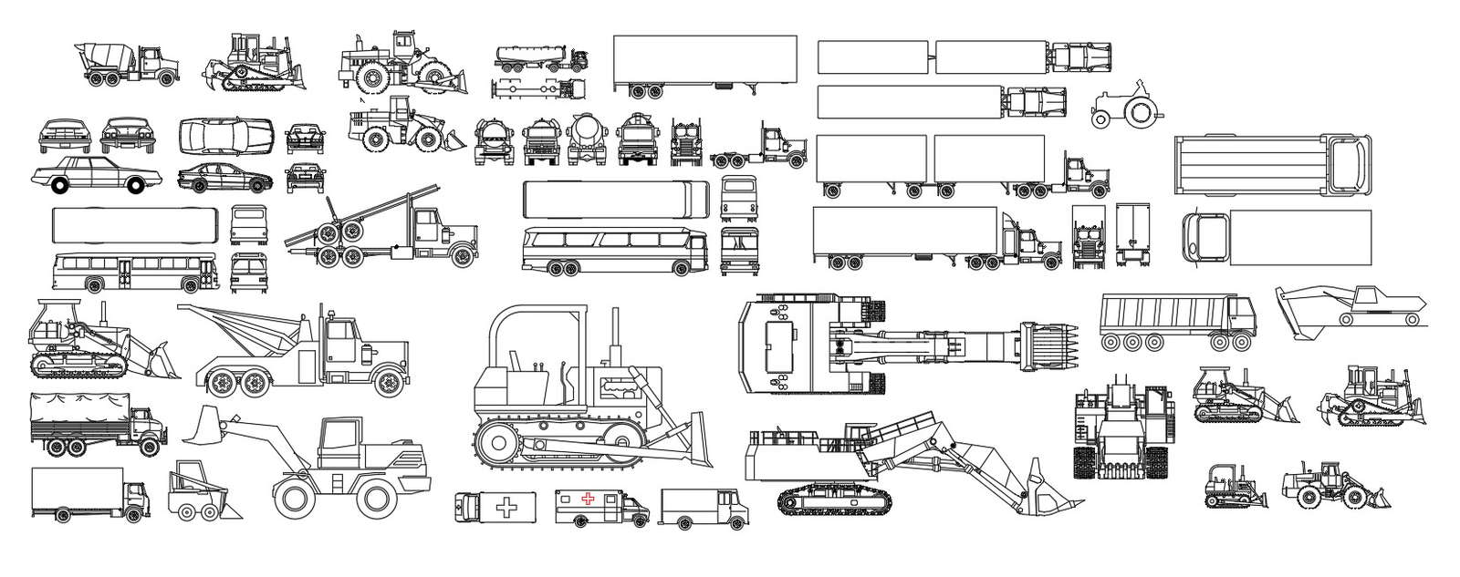 Cad Blocks Of Heavy Loaded Vehicles In Autocad 2d Drawing Dwg File