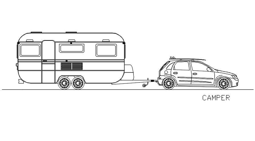 Camper car block in AutoCAD, dwg file. - Cadbull Camper car block in AutoCAD, dwg file. - Cadbull