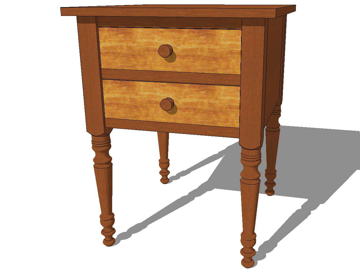 Cherry & Tiger Maple Two Drawer Stand 3d drawing details skp file - Cadbull Cherry & Tiger Maple Two Drawer Stand 3d drawing details skp file - Cadbull