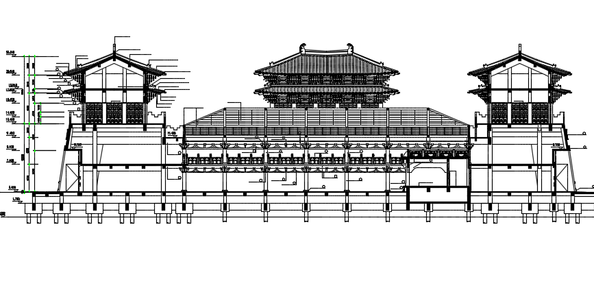 Chinese palace elevation detail dwg file - Cadbull Chinese palace elevation detail dwg file - Cadbull