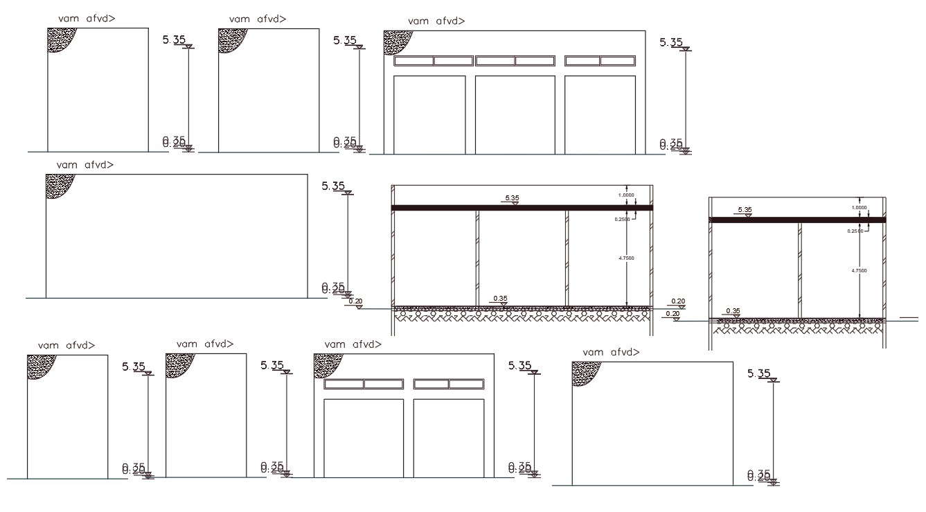 Commercial Shop Building Sectional Elevation Drawing - Cadbull Commercial Shop Building Sectional Elevation Drawing - Cadbull