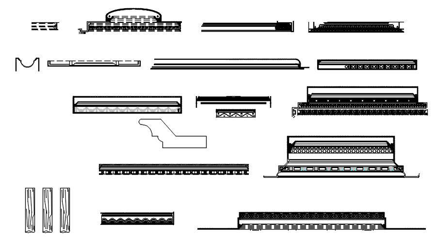 Cornices And Moldings Cad Blocks Design In Autocad 2d Drawing Cad File