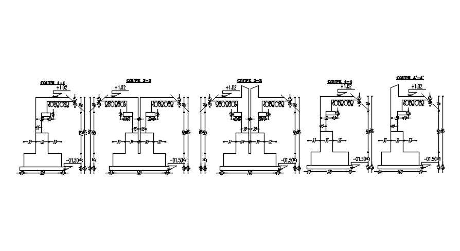 Cross Section Of Footing With Formwork Details In Autocad 2d Drawing