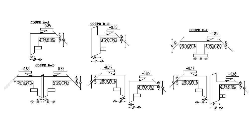 Cross Section Of Formwork Level Details In Autocad 2d Drawing Cad File