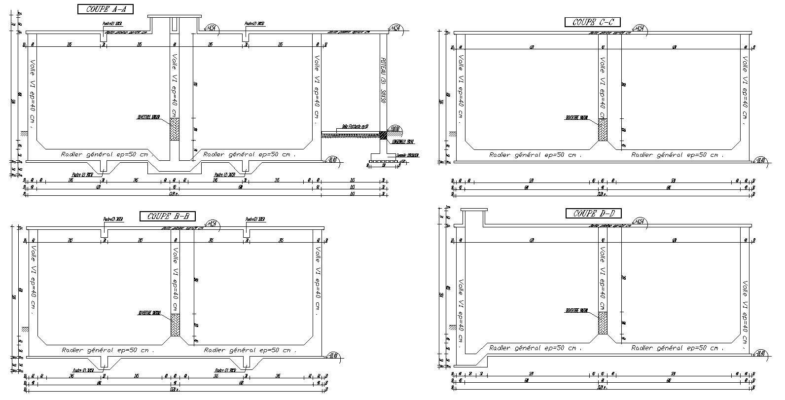 Cross Section Of Foundation Formwork Design In Detail Autocad 2d