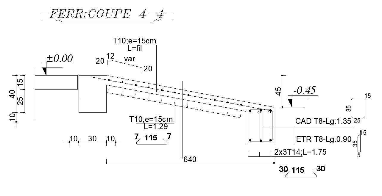 Cross Section Of Ramp With Reinforcement Details In Autocad 2d Drawing Cad File Dwg File Cadbull