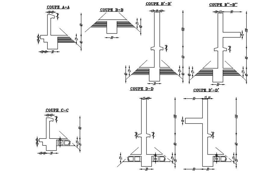 Cross Sections Of Coping With Formwork Details In Autocad 2d Drawing Cad File Dwg File Cadbull