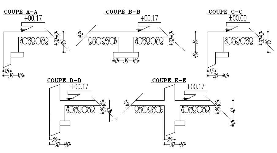 Cross Sections Of Different Corners With Formwork Details In Autocad 2d Drawing Cad File Dwg