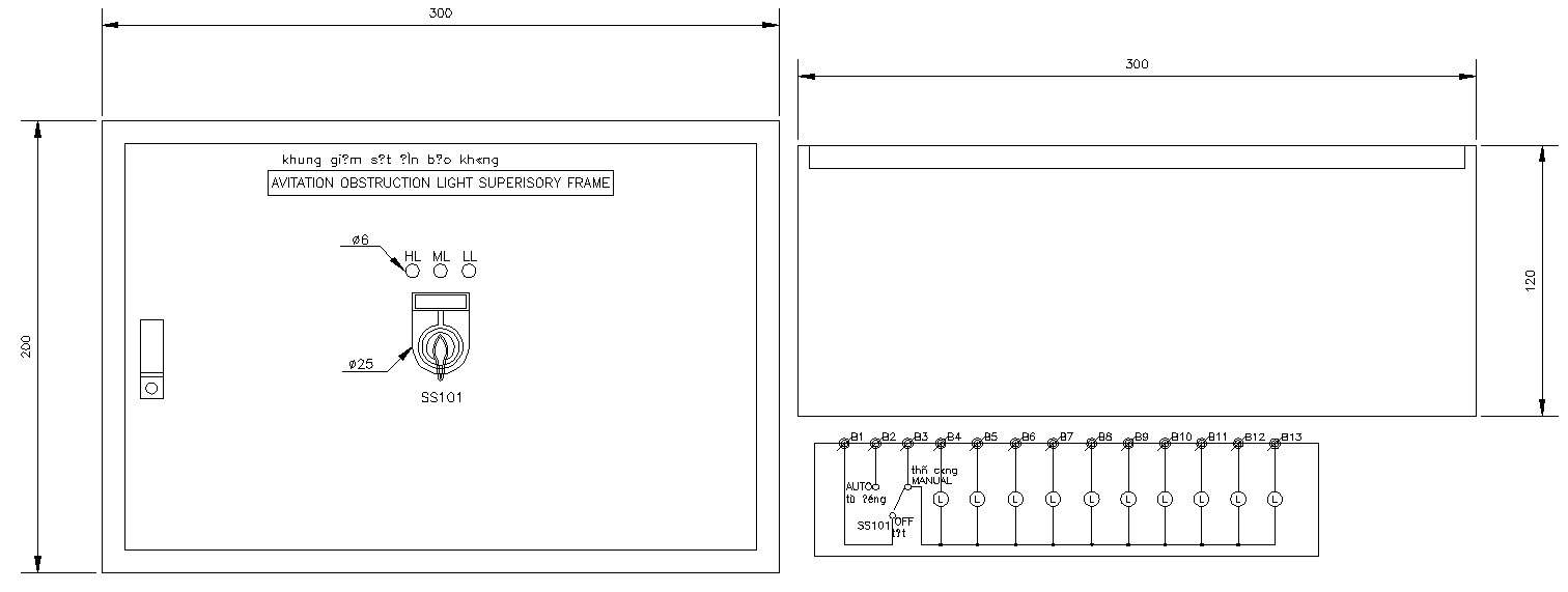 Dwg File Shows The Details Of The Aviation Obstruction Light Supervisory Frame Diagram Clear