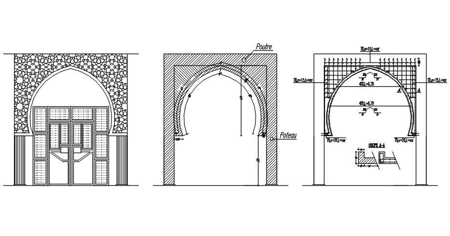 Design of main entrance gate elevation in detail AutoCAD 2D drawing ... Design of main entrance gate elevation in detail AutoCAD 2D drawing ...