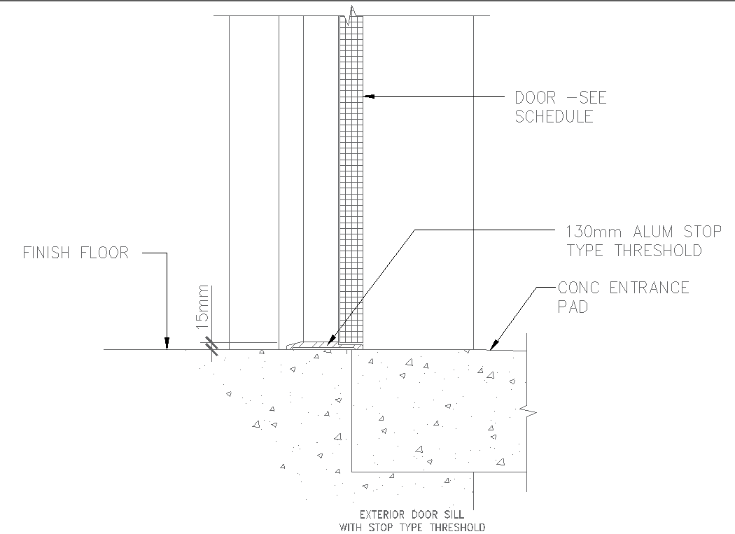 Detailed Stop Type Threshold for Exterior Door Sill In DWG File - Cadbull Detailed Stop Type Threshold for Exterior Door Sill In DWG File - Cadbull