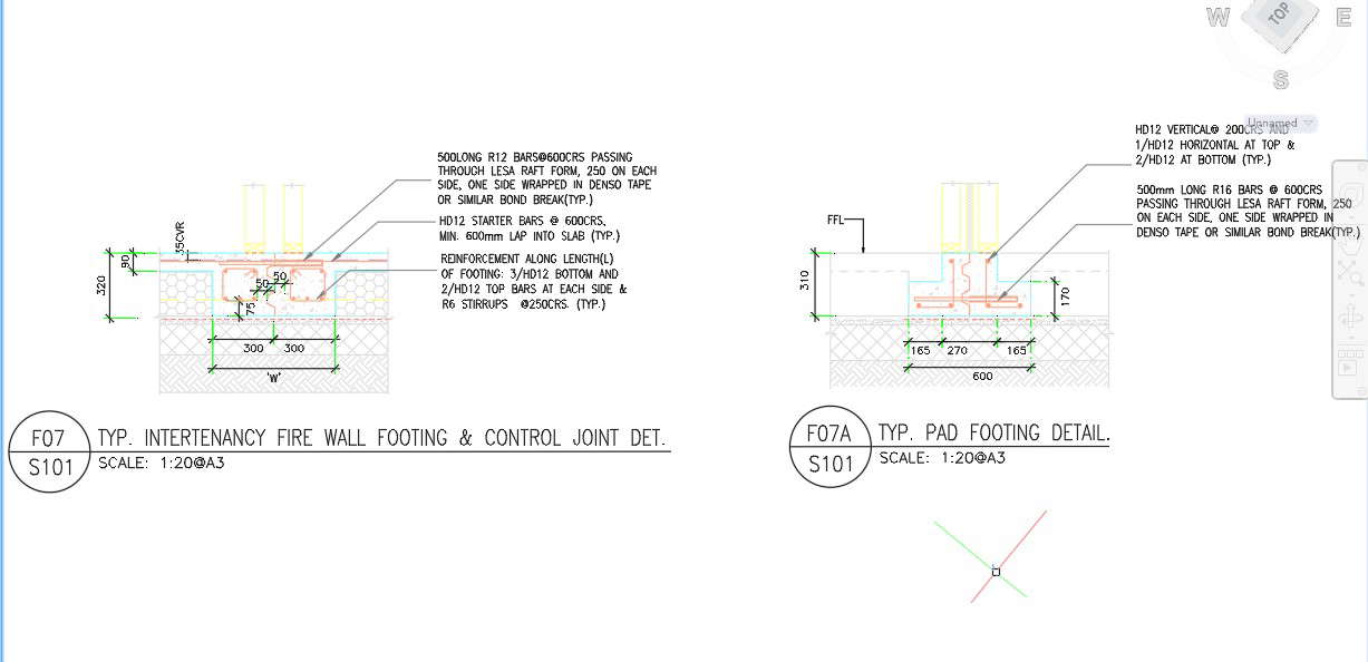Detailed Design Of Different Structure Sections In Autocad 2d Drawing