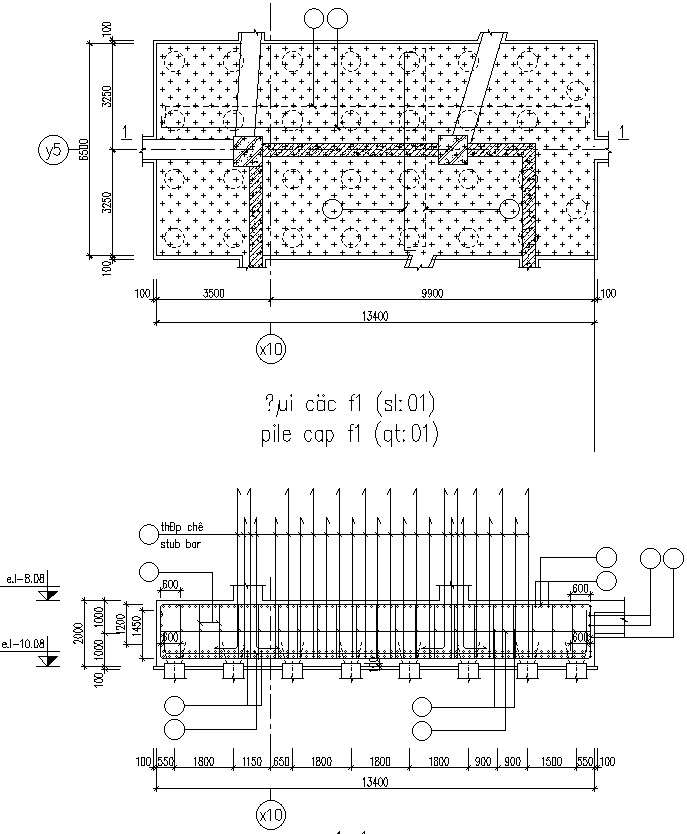 Details of Pile cap and stub column on Reinforcement. - Cadbull Details of Pile cap and stub column on Reinforcement. - Cadbull