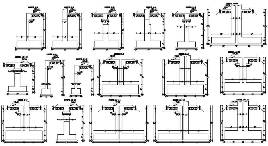 Different Cross Sections Of The Structure With Formwork Details In