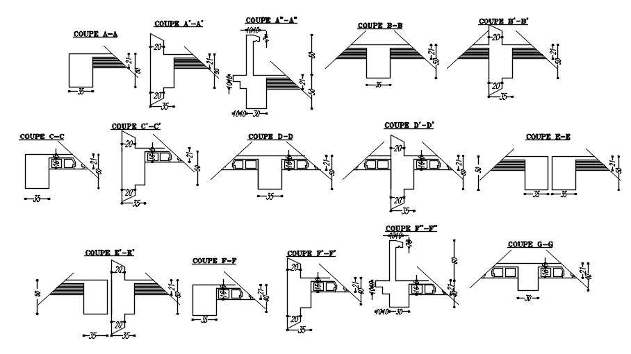 Different Section Of Structure Design With Formwork Details In Autocad 2d Drawing Cad File Dwg