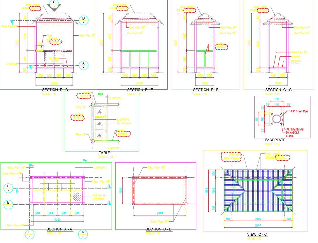 Detailed Structure Drawing In Autocad 2d Dwg File Cad File Cadbu
