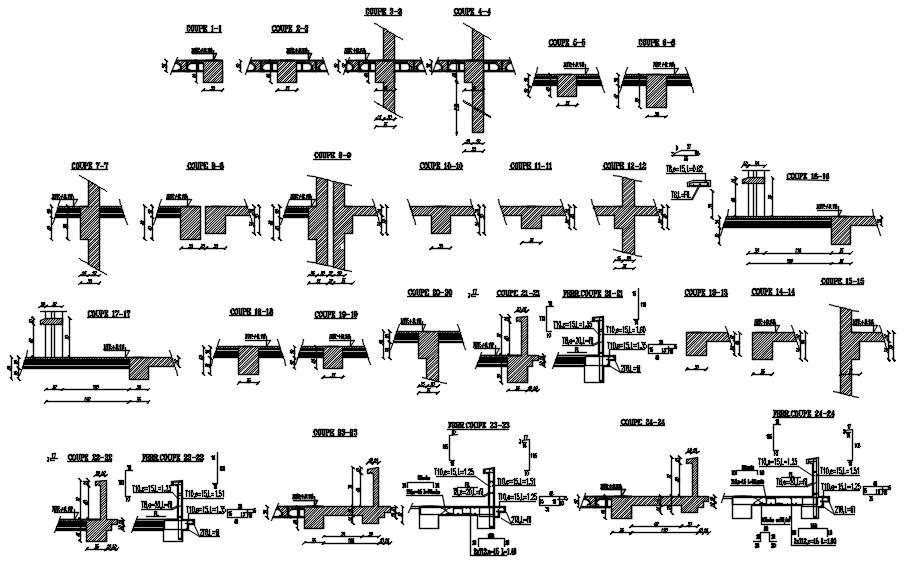 Different Structure Sections Formwork Details In Autocad 2d Drawing Cad File Dwg File Cadbull