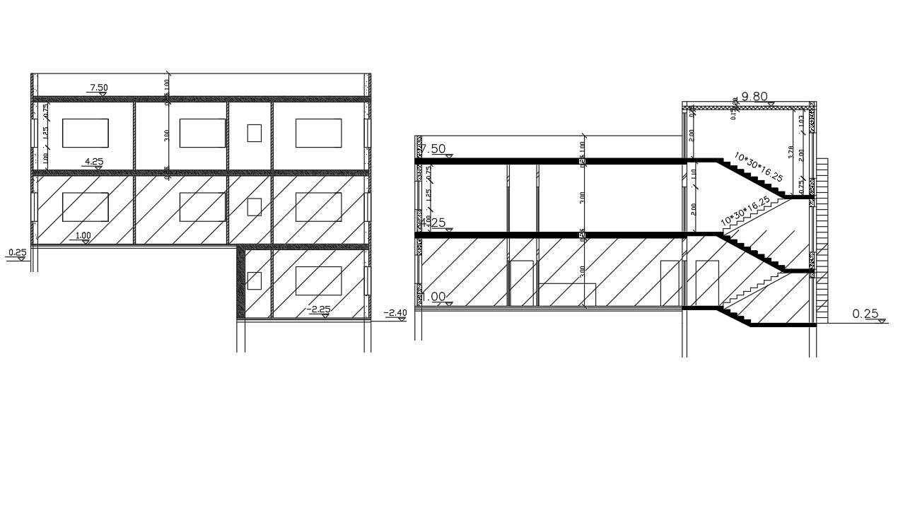 Download Free Modern House Building Section Drawing - Cadbull Download Free Modern House Building Section Drawing - Cadbull