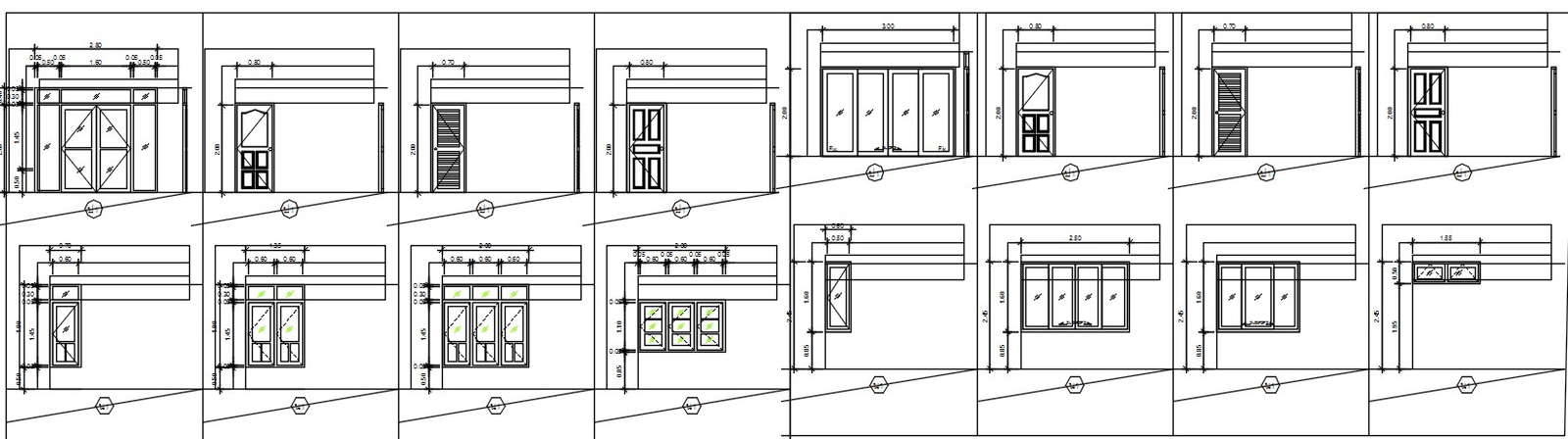 Elevation Of Doors Windows And Ventilator Design In Autocad 2d Drawing Cad File Dwg File