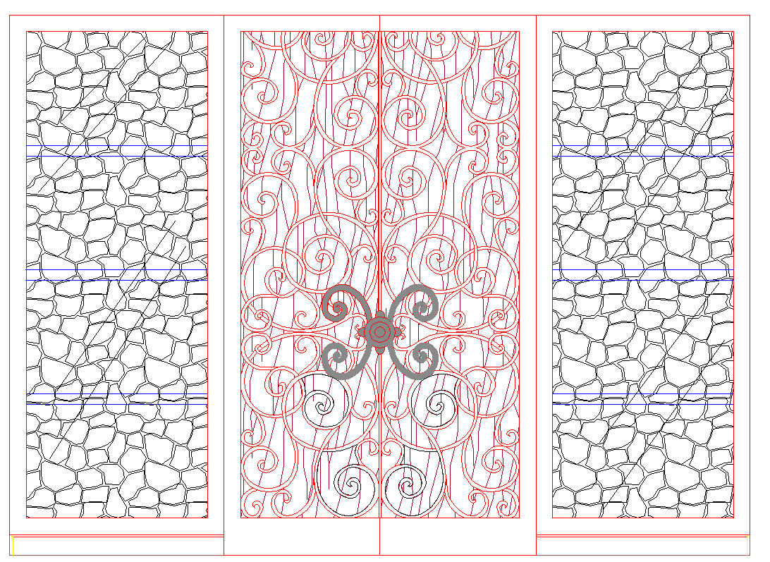 Gate Elevation design dwg file - Cadbull Gate Elevation design dwg file - Cadbull