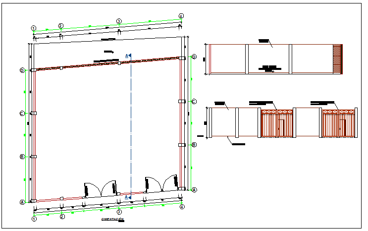 Gate elevation of garden with perimeter fence details dwg file - Cadbull Gate elevation of garden with perimeter fence details dwg file - Cadbull