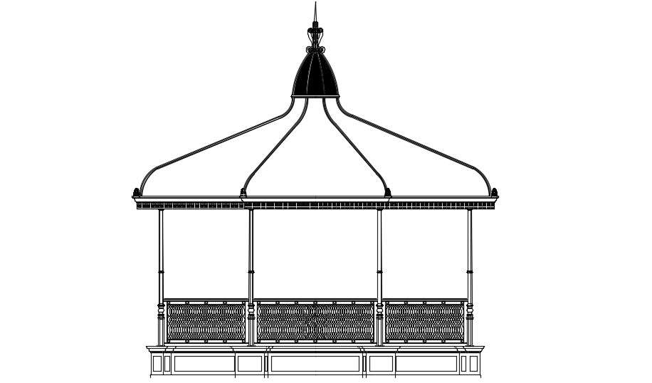 Gazebo Design Elevation AutoCAD drawing - Cadbull Gazebo Design Elevation AutoCAD drawing - Cadbull