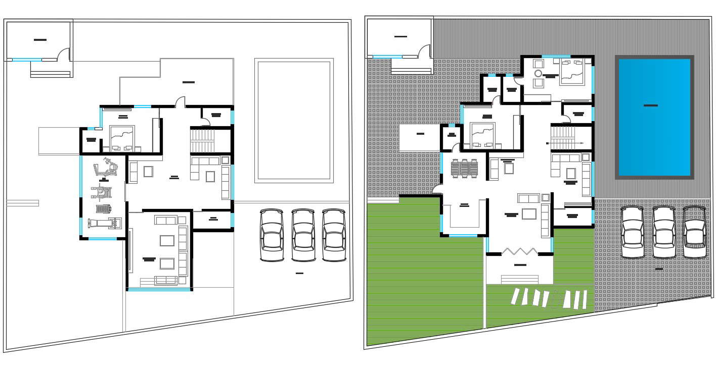 House With Swimming Pool And Garden Deifn Dwg File Cadbull