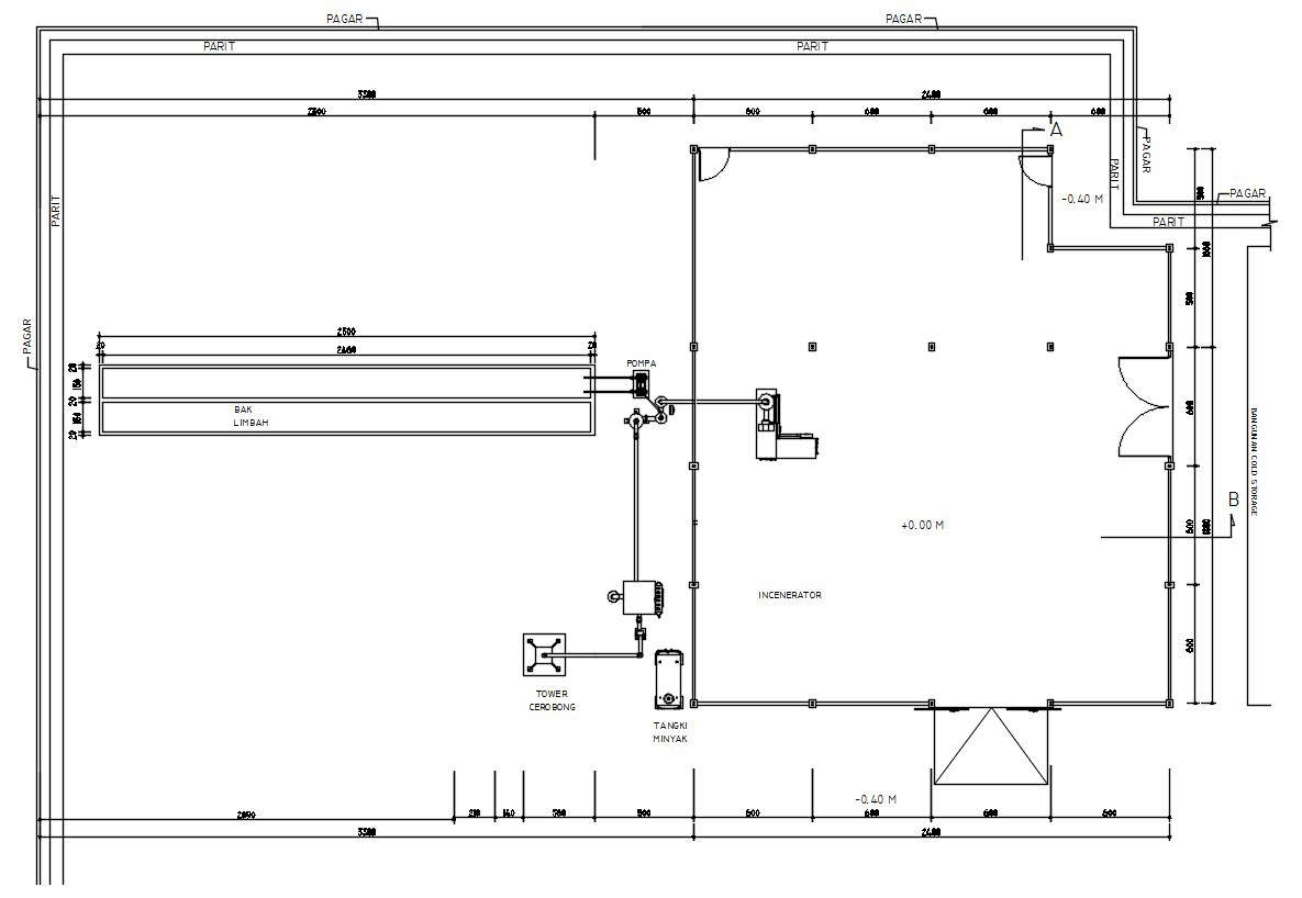 Layout plan of the incinerator plant design in AutoCAD 2D drawing, CAD ... Layout plan of the incinerator plant design in AutoCAD 2D drawing, CAD ...