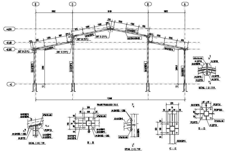 Long Truss Span Structure Drawing DWG File - Cadbull Long Truss Span Structure Drawing DWG File - Cadbull