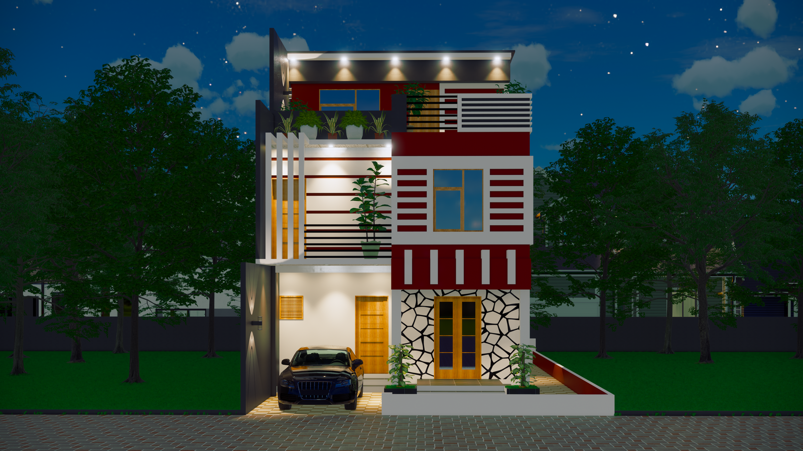 Most Beautiful G+2 3d house elevation design Revit drawing file is ... Most Beautiful G+2 3d house elevation design Revit drawing file is ...