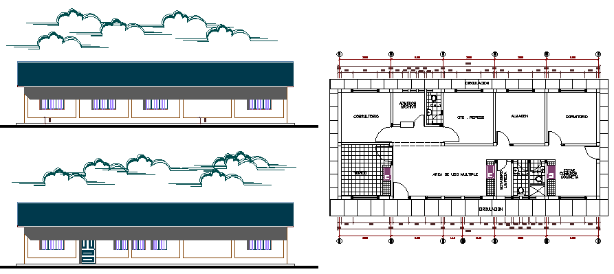 Multi Flooring Hospital Elevation Plan dwg file - Cadbull Multi Flooring Hospital Elevation Plan dwg file - Cadbull
