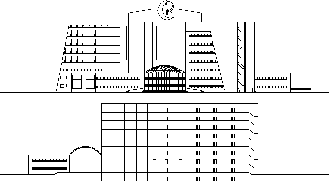 Multi-Flooring Hospital Front and Back Elevation dwg file - Cadbull Multi-Flooring Hospital Front and Back Elevation dwg file - Cadbull