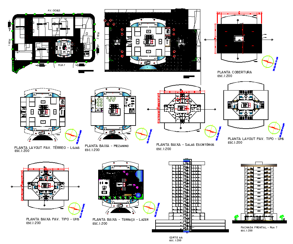 Multi-functional building detail elevation 2d view layout plan - Cadbull Multi-functional building detail elevation 2d view layout plan - Cadbull